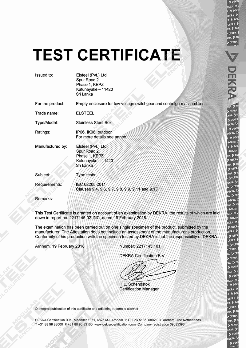 stainless-steel-boxes-iec-62208-type-test-certificate | Elsteel